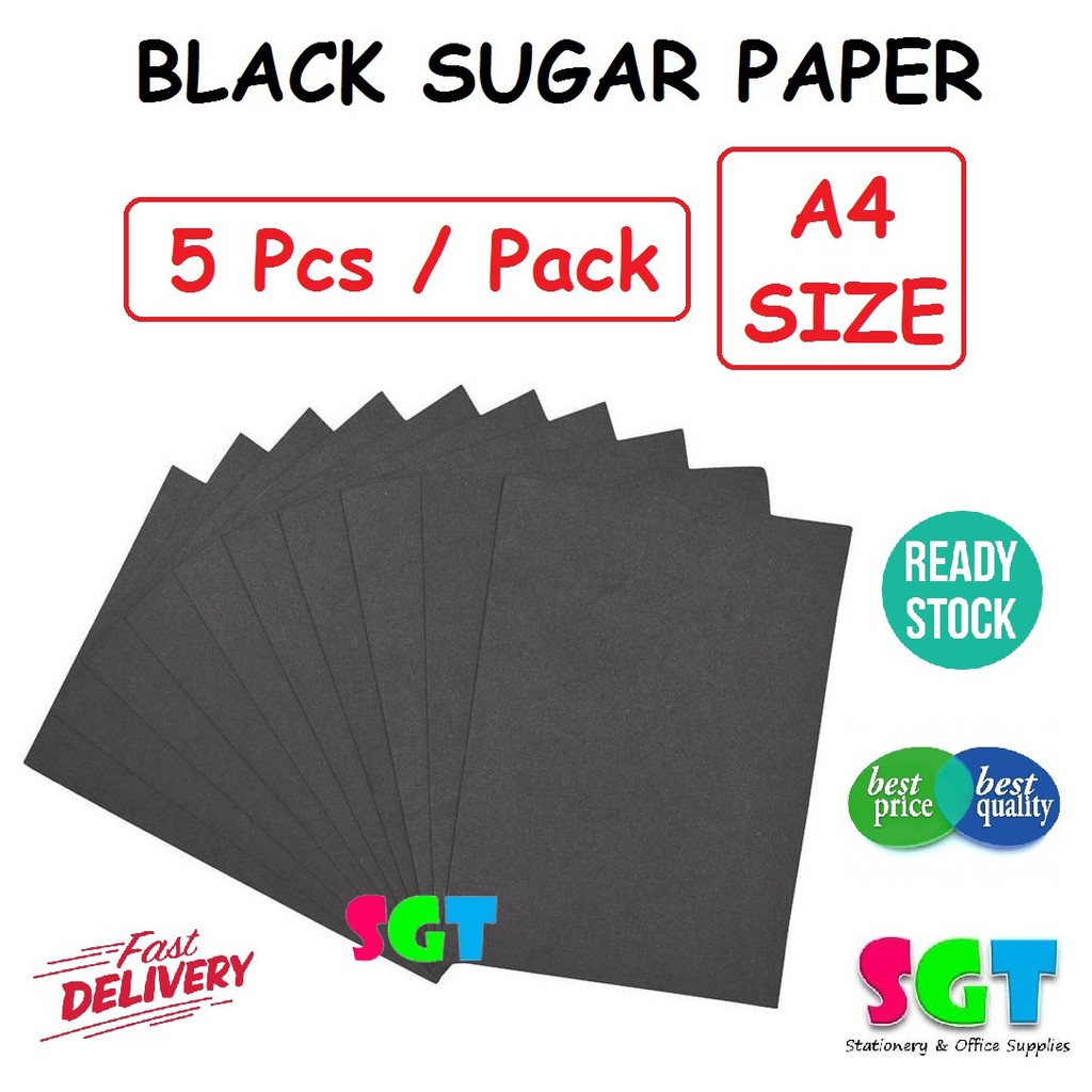 Black Sugar Paper A4 Size 100gsm - 5's / Pack | Shopee Malaysia