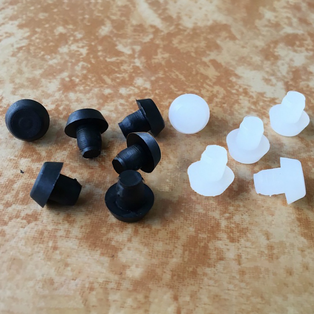 6mm Soild Black / White Rubber Plug End Caps Seal Stopper Shockproof ...