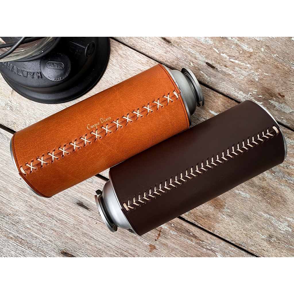 Folkways Handmade Genuine Full Grain Leather Butane Gas Canister Cover ...