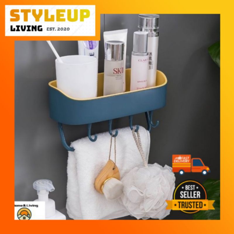 Kitchen Bathroom Shelf Multifunction Shelf with Towel Rack Kitchen ...