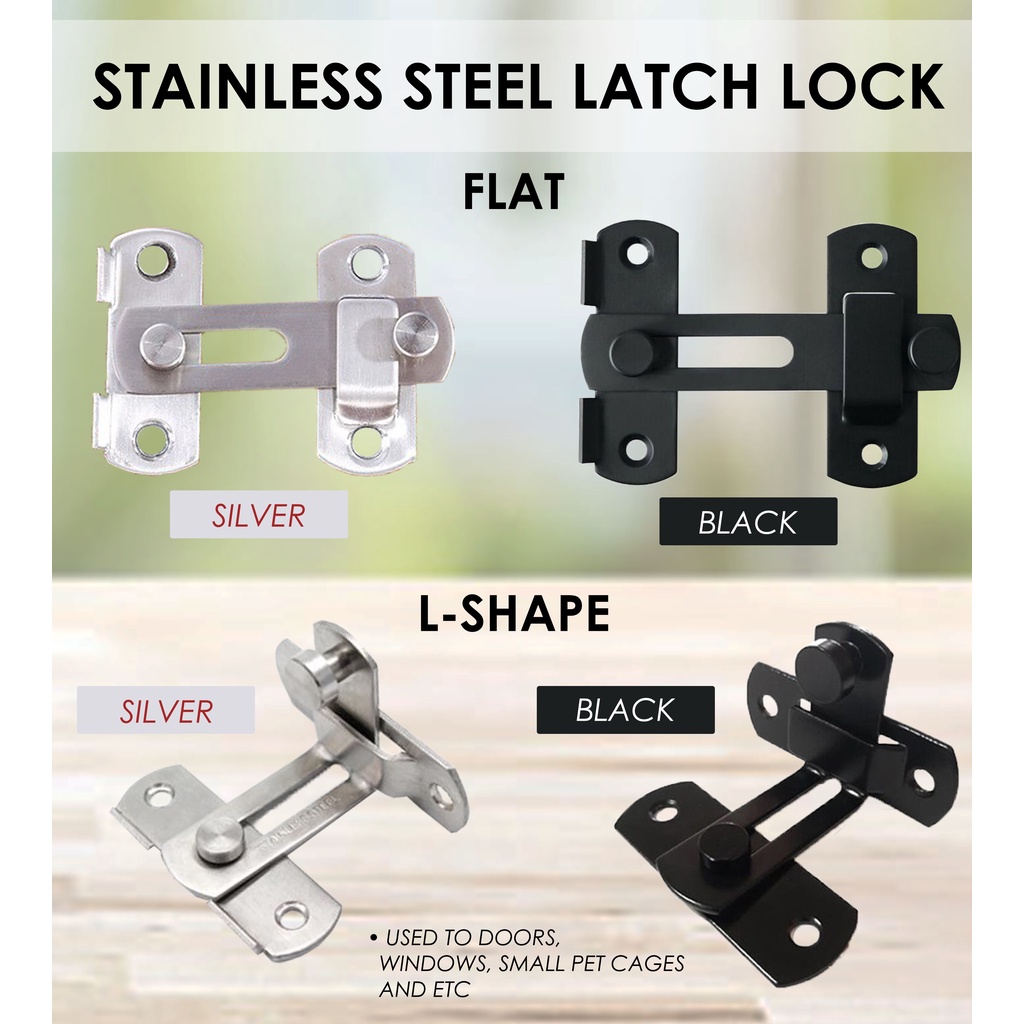 Flat Shape L-Shape Swivel Bolt Door Latch Slug Catch Hasp Lock Kunci ...