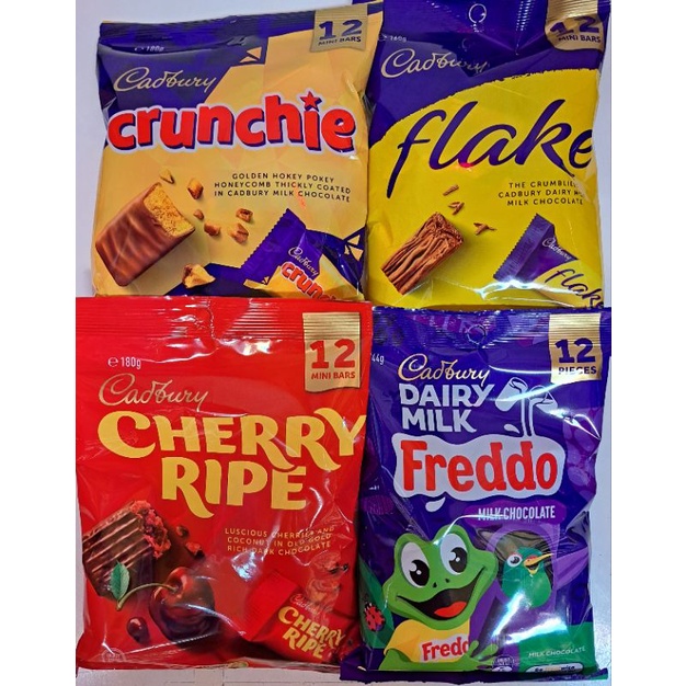 Cadbury Sharebag Cherry Ripe/Crunchie/Flake/Freddy/Twirl Milk Chocolate ...