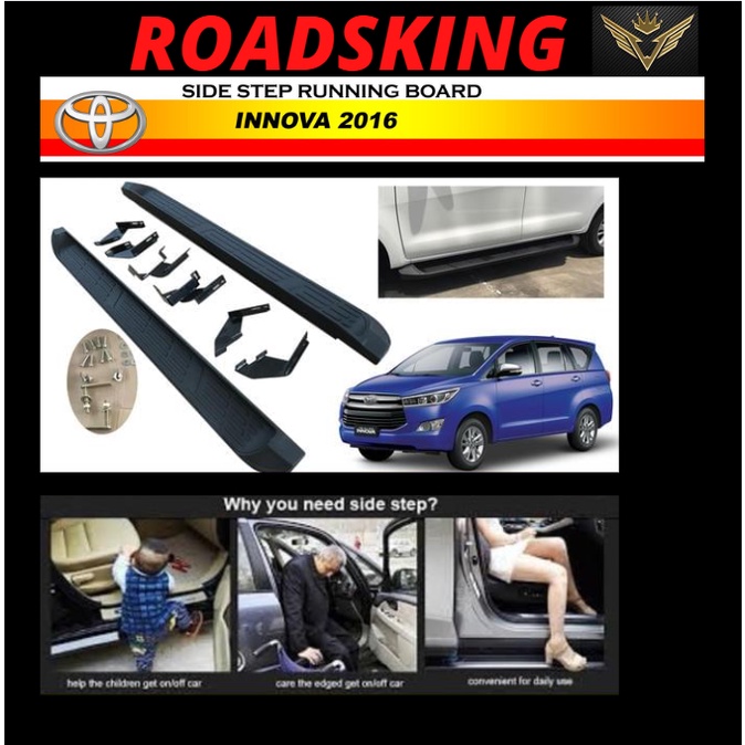 TOYOTA INNOVA 2016 - 2021 SIDE STEP PEDAL RUNNING BOARD NERF BAR HIGH ...