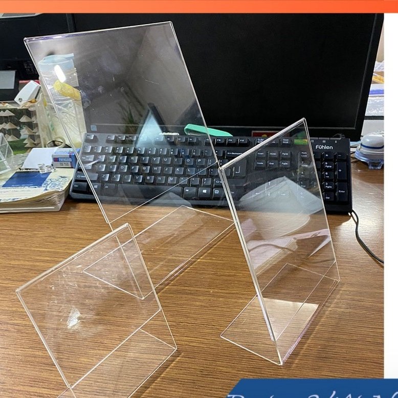 Combo of 60 mica tabletop menus, vertical A7 L-shaped shelves | Shopee ...