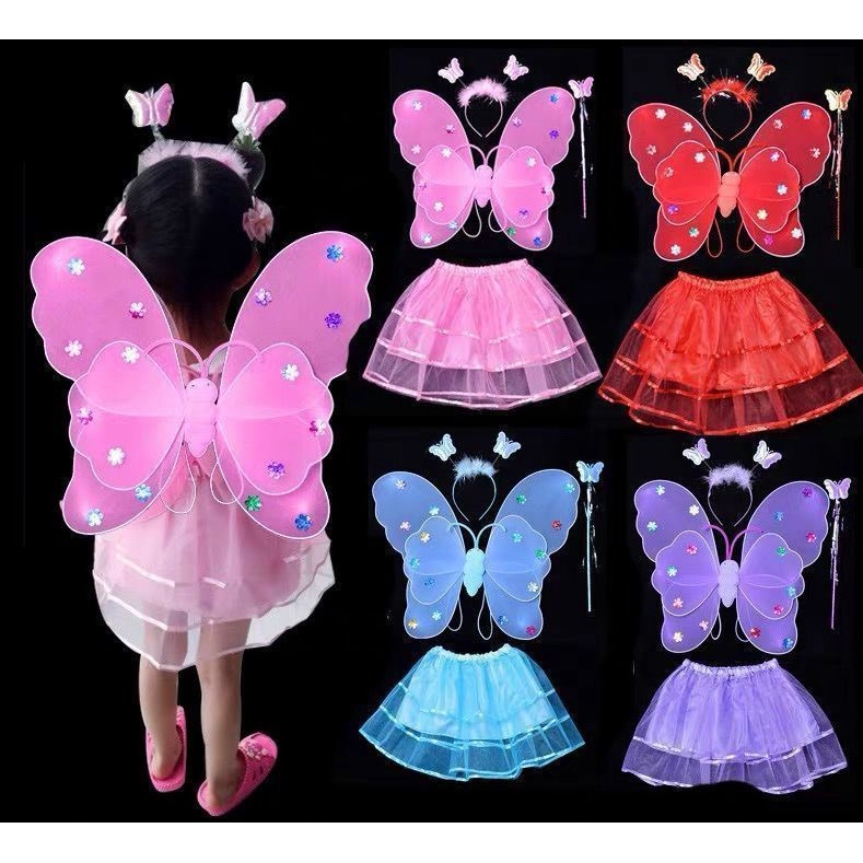 Lighted Butterfly Wing Set with Mane and Stick for Baby | Shopee Malaysia