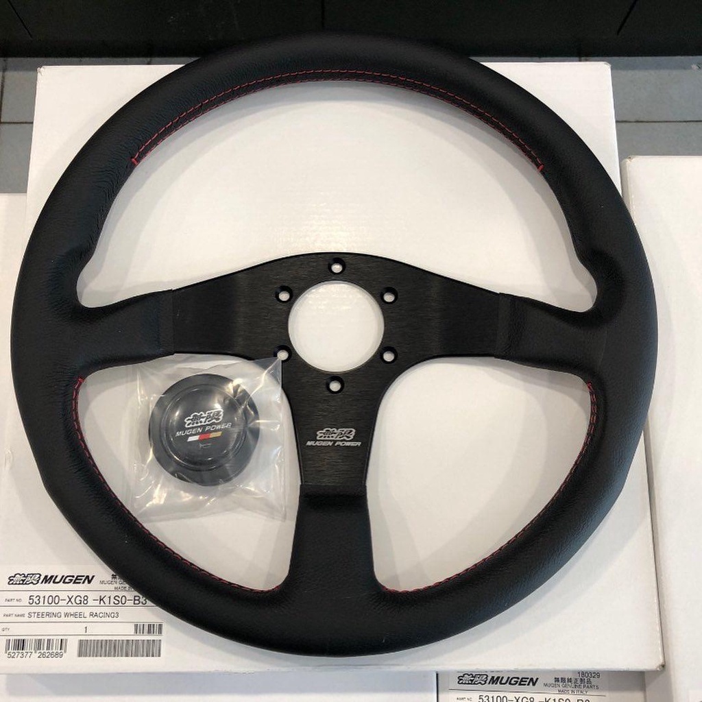 MUGEN POWER RACING III STEERING WHEEL 350MM LEATHER JAPAN | Shopee Malaysia