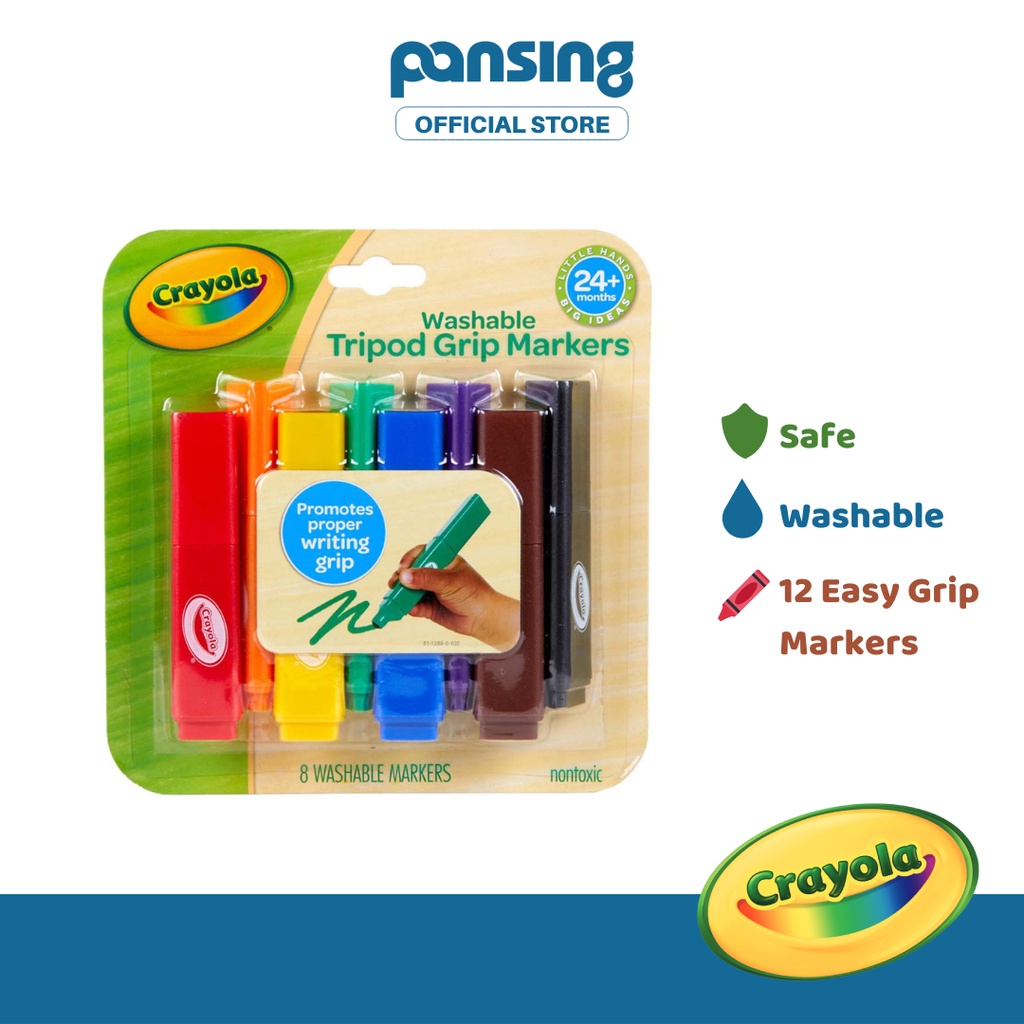 Crayola Washable Triangular Markers (8 Count) | Shopee Malaysia