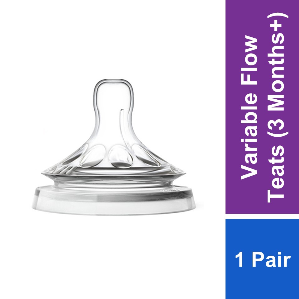 Philips Avent Natural Nipple Baby Teat (Variable Flow 3m+ x 2 pcs ...