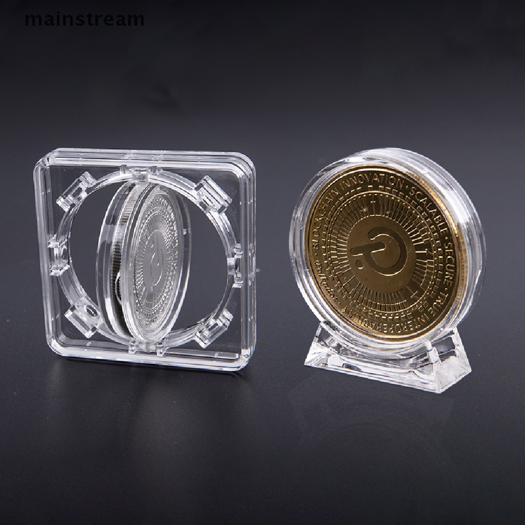 mainstream 4cm Acrylic Coin Display Case Transparent Box Commemorative ...