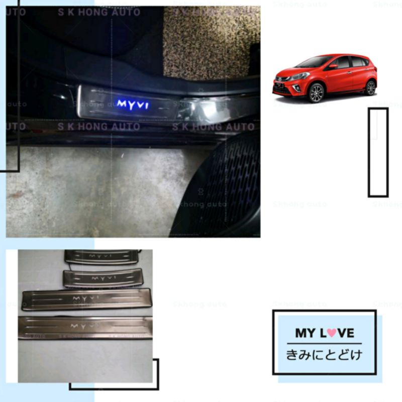 perodua myvi 2018-2021 door step led / door stell plate led/ side step ...