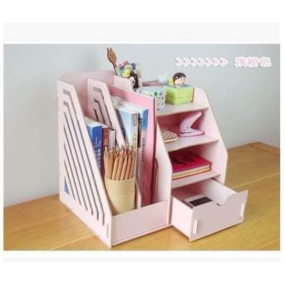 Multi-Functional Wooden File Racks Desktop Organizer DIY Desk ...