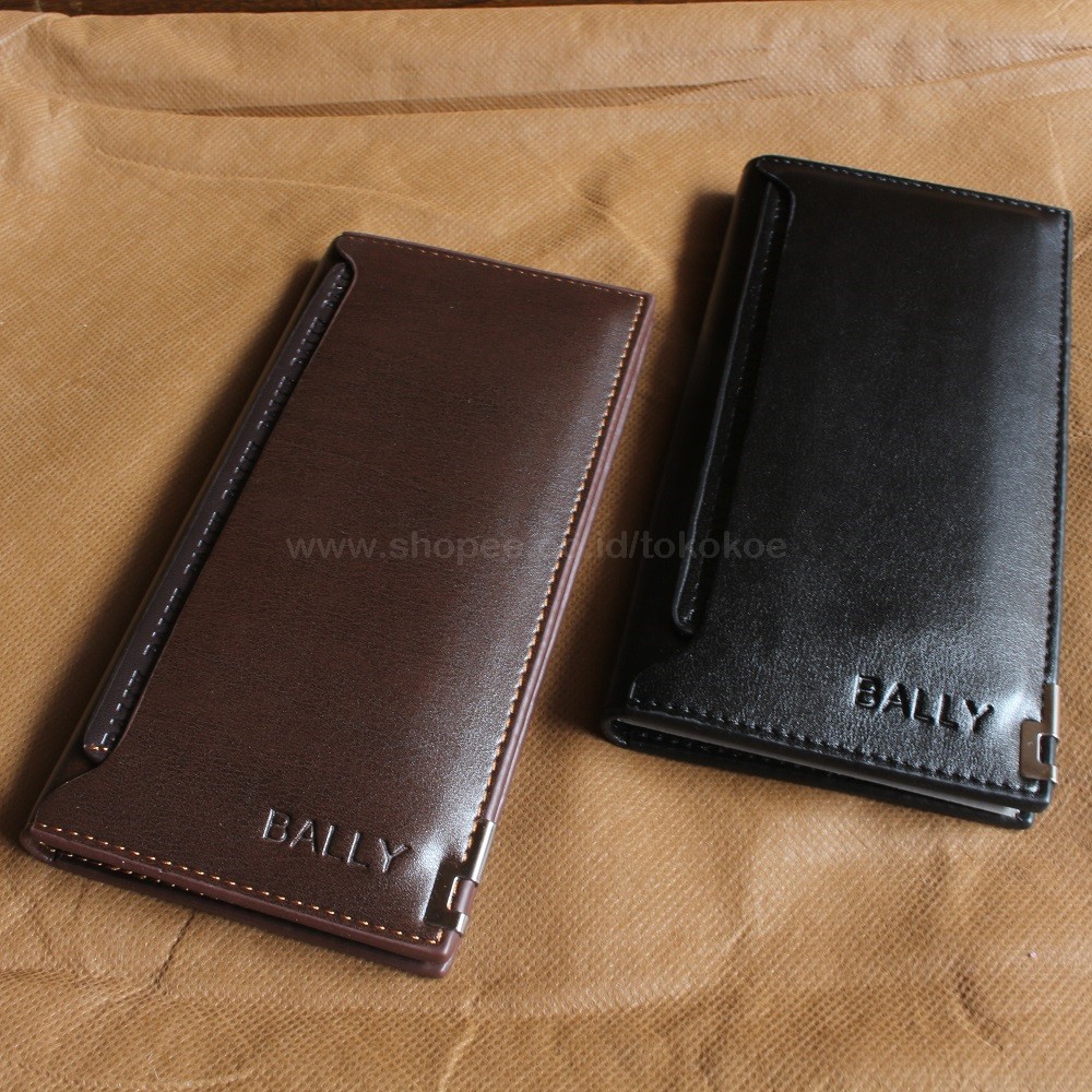 Branded IMPORTED LONG MEN'S LEATHER WALLET | Bally 22A BLACK BROWN ...