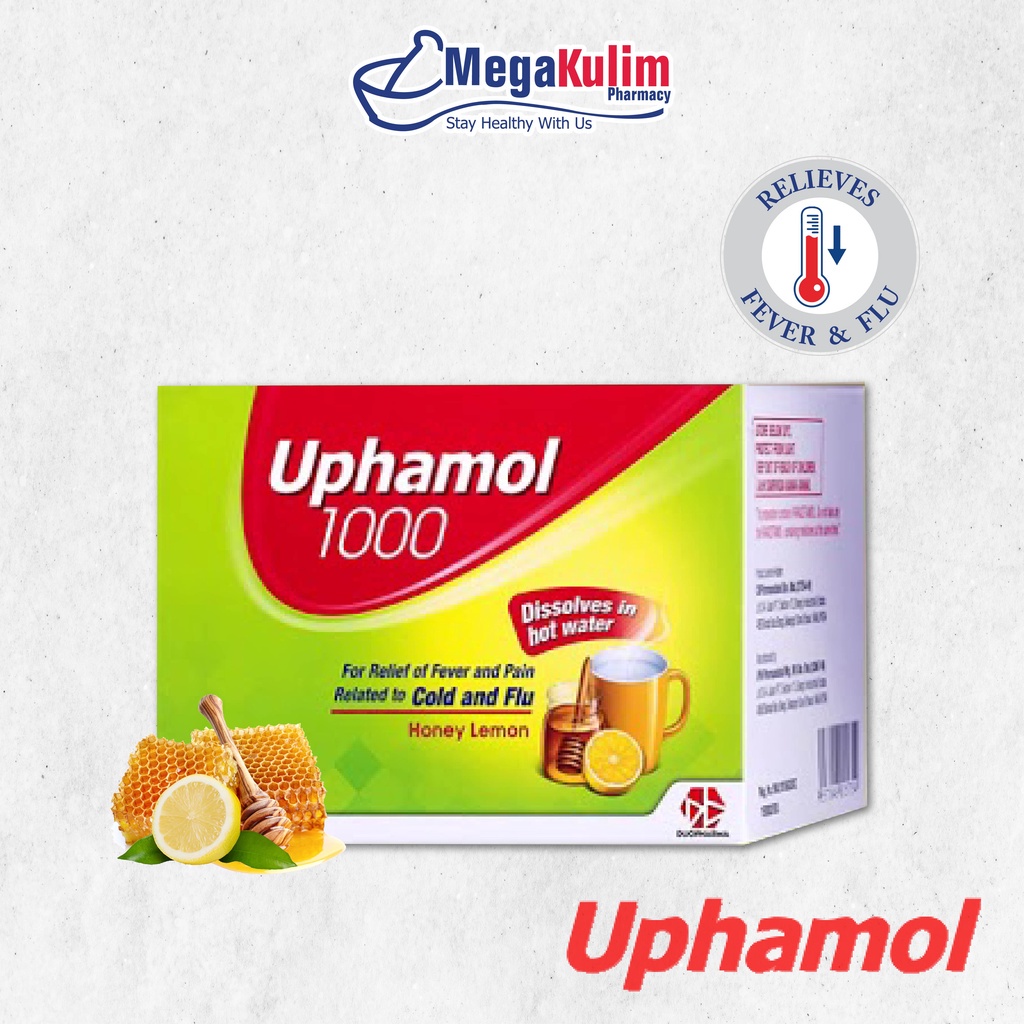 Uphamol 1000 Cold & Flu Honey Lemon Flavored 5g | Shopee Malaysia