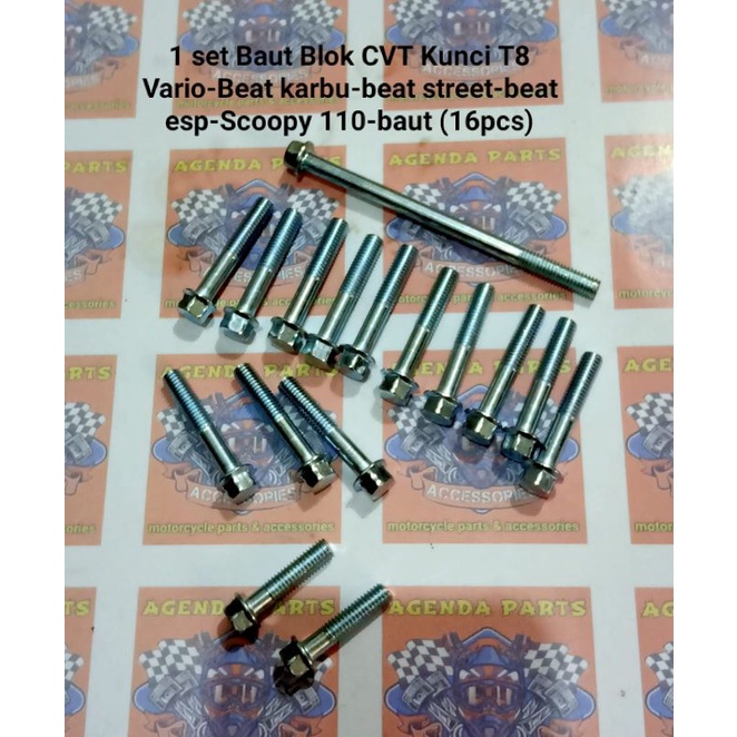 1 set Vario-beat T8 Key CVT Block Bolts karbu-beat street-beat esp ...