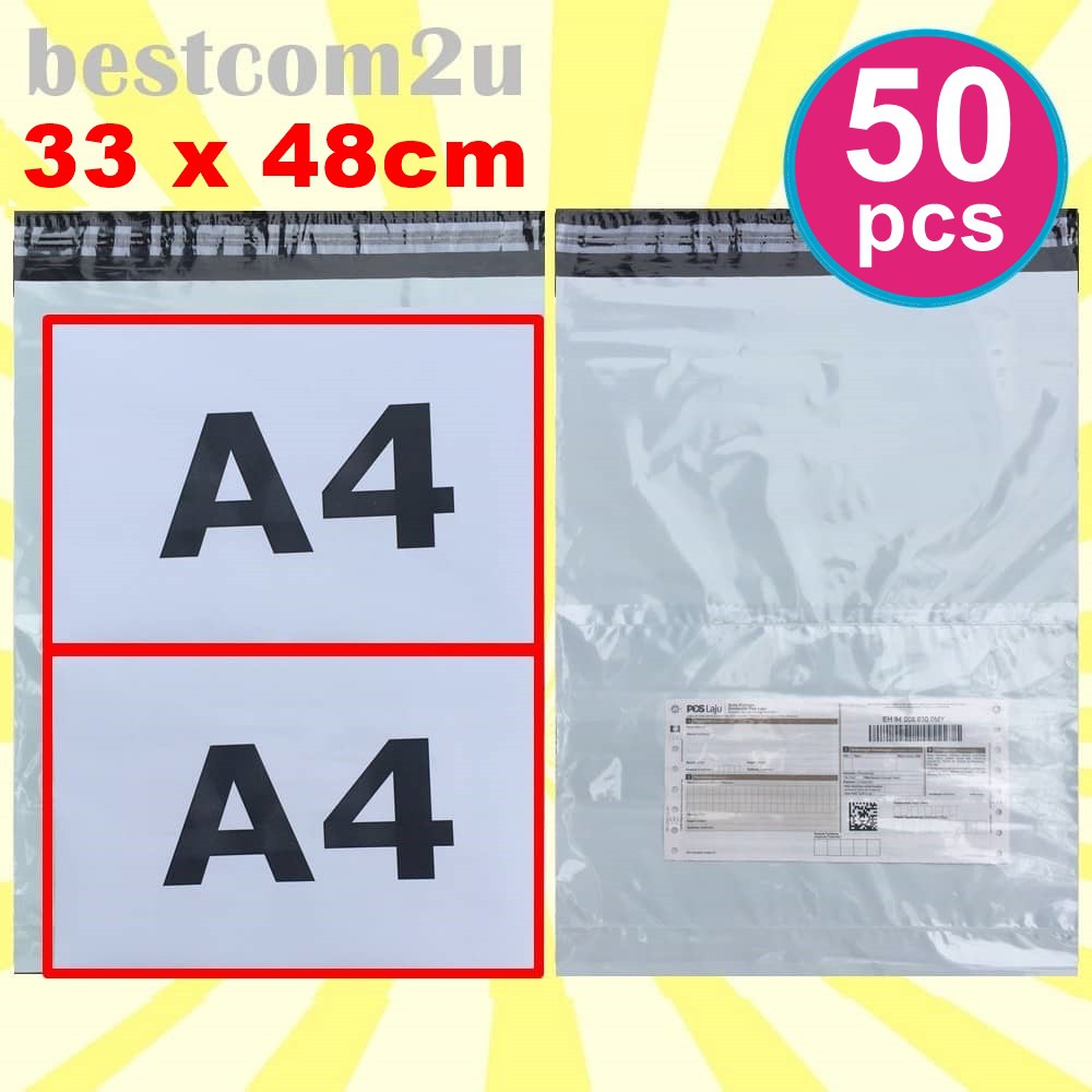 🔥 33*48cm A3 Shipping Courier Bag With Consignment Note Poslaju Pocket ...