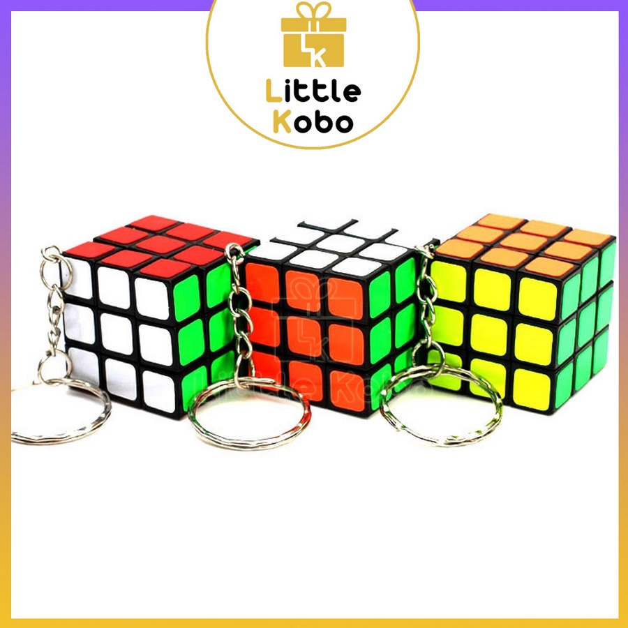 3x3 Rotatable Rubik's Cube Keychain 3x3x3 Rubik's Cube Intellectual Toy ...