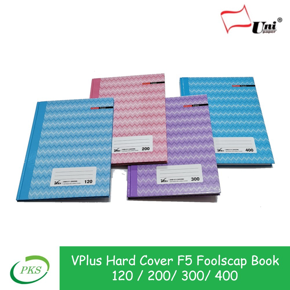 Uni Paper Vplus Hard Cover F5 Size 50gsm Foolscap Book Notebook 120 ...