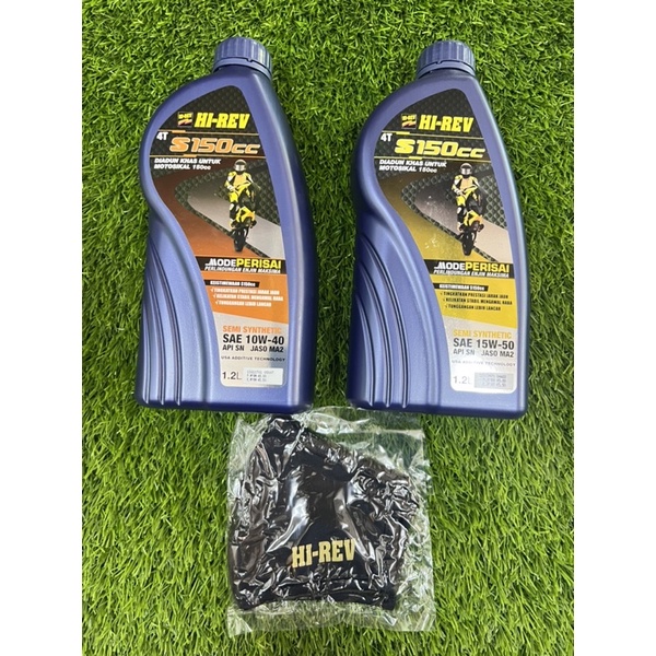 HI-REV HI REV MINYAK HITAM ENGINE OIL SEMI-Synthetic S 150 cc 10w40 ...