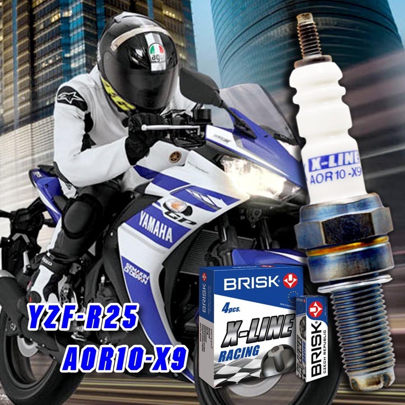 AOR10-X9 Brisk X-Line Racing Spark Plug for Yamaha YZF R25, Honda ...