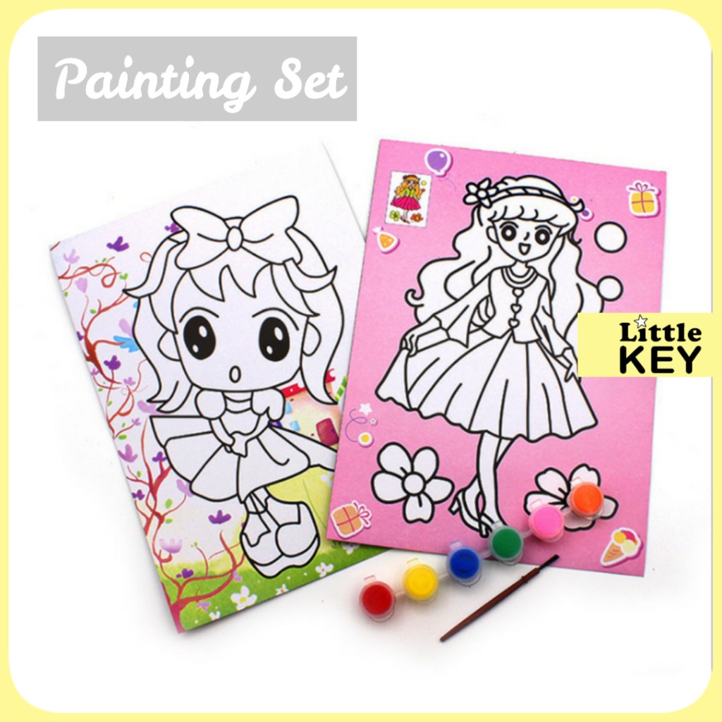 Kids Painting Set Kids Watercolour Colouring Kit Children Craft Set ...