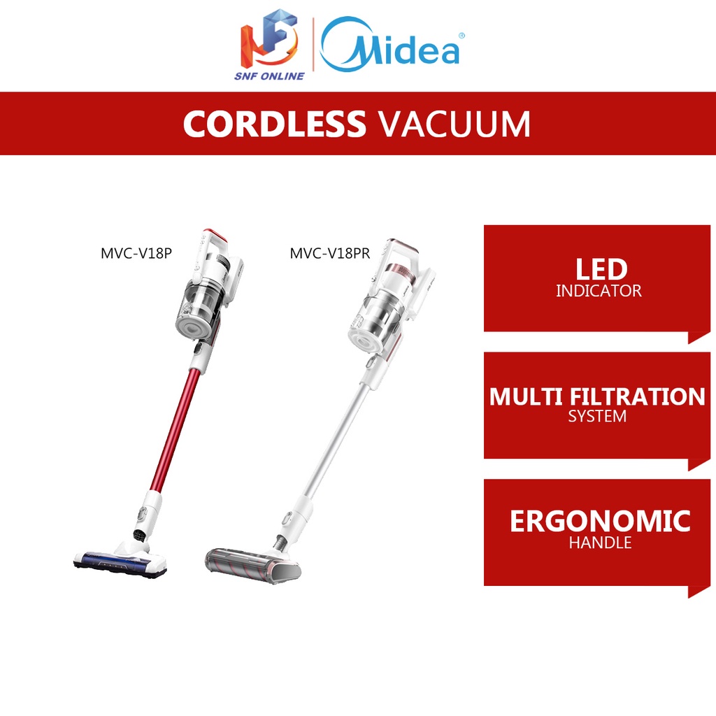 Midea 2 In 1 Cordless Vacuum Cleaner - Rechargeable Vacuum MVC-V18P MVC ...
