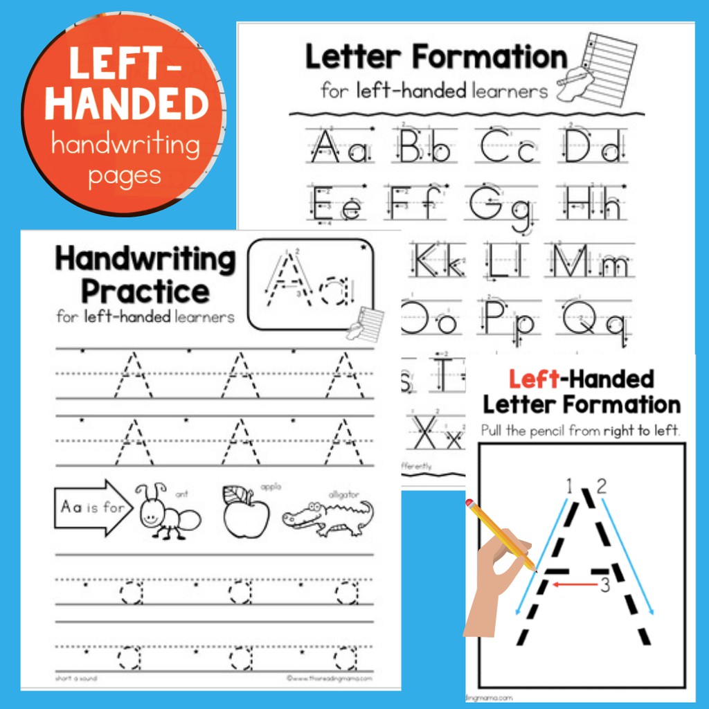 007-Printables Left Handed Letters Handwriting Practice Worksheet 左手写字 ...