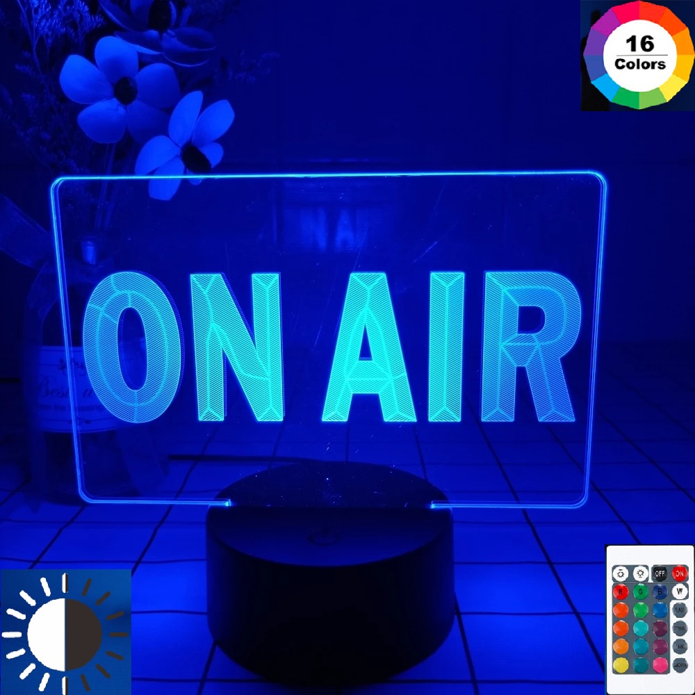 On Air Recording Studio LED Night Light 7/16 Colors Changing reminder ...