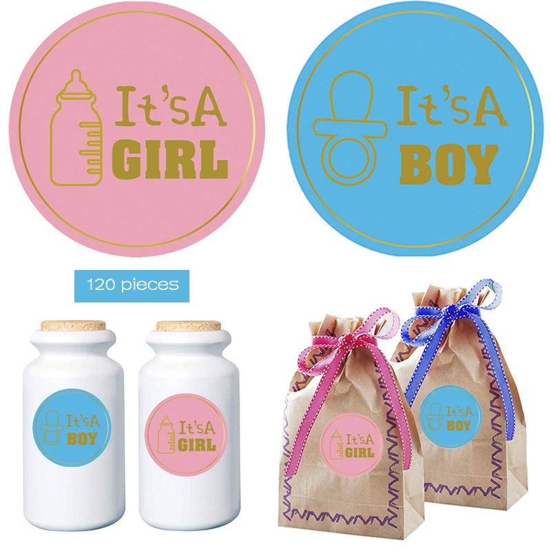 120pcs It's A Boy / Girl Adhesive Sticker Seal Label Candy Box Gifts ...