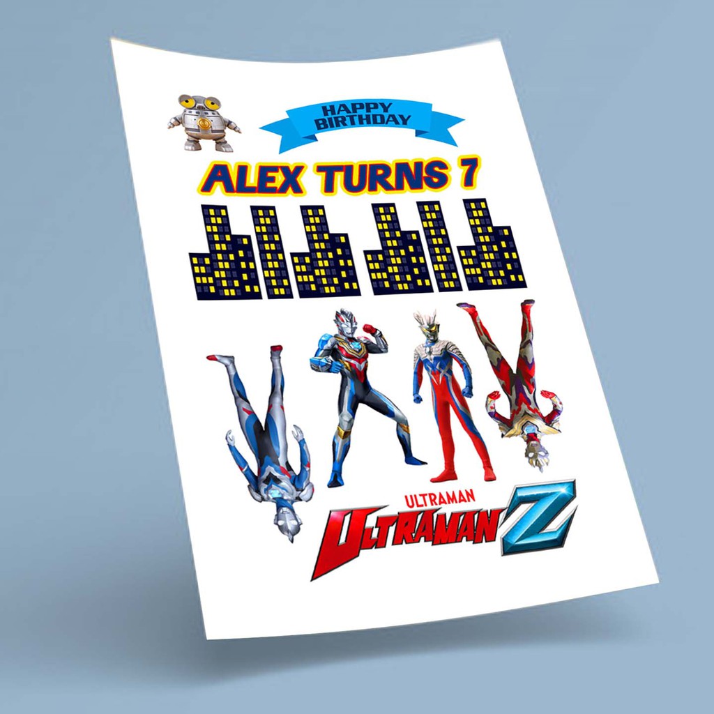 ULTRAMAN CUSTOM NAME & AGE [JPEG FORMAT/FILE] [CAKE TOPPER] [PRINT ...