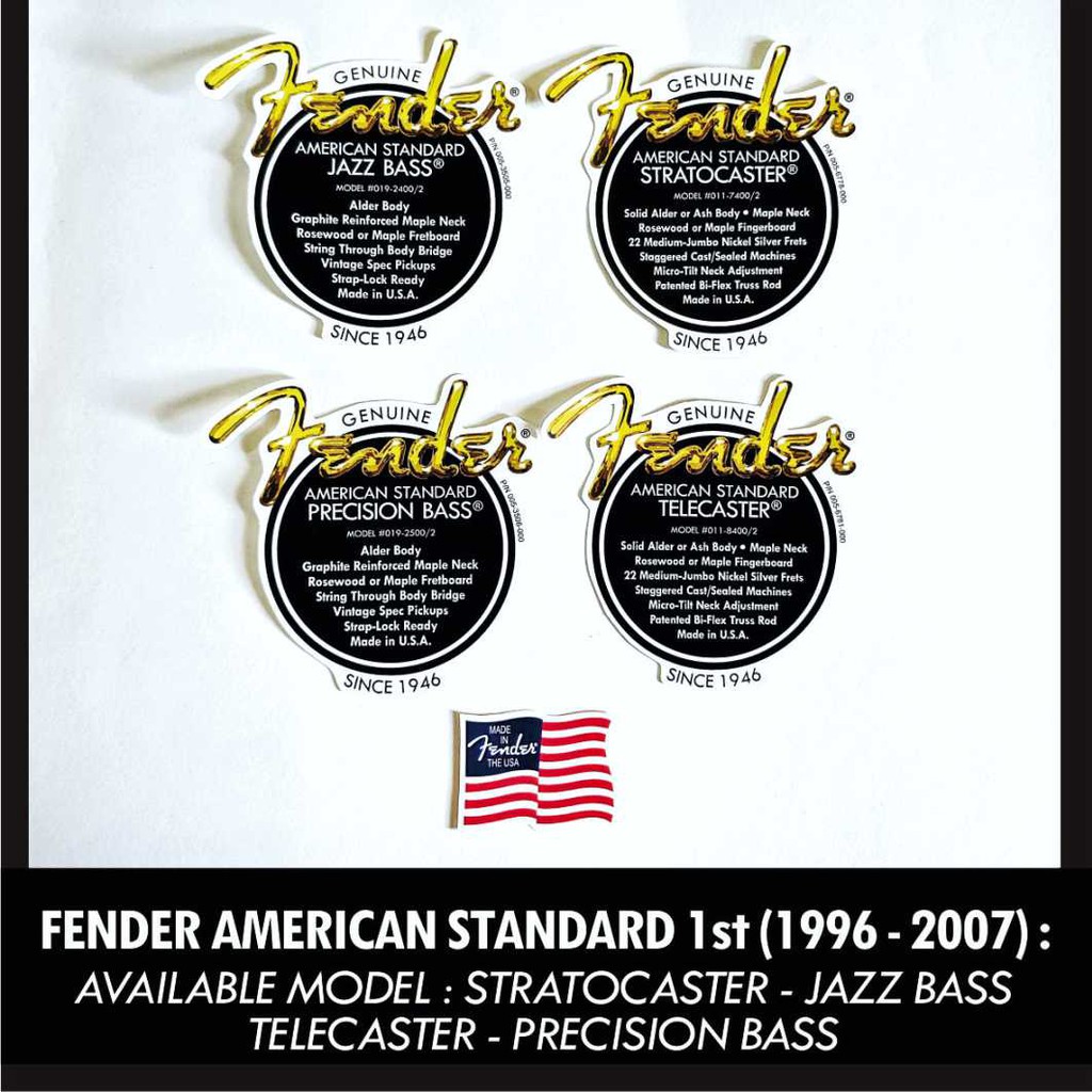Guitar and Bass Pickguard Sticker Set USA ST TL PB JB Pickguard Sticker ...