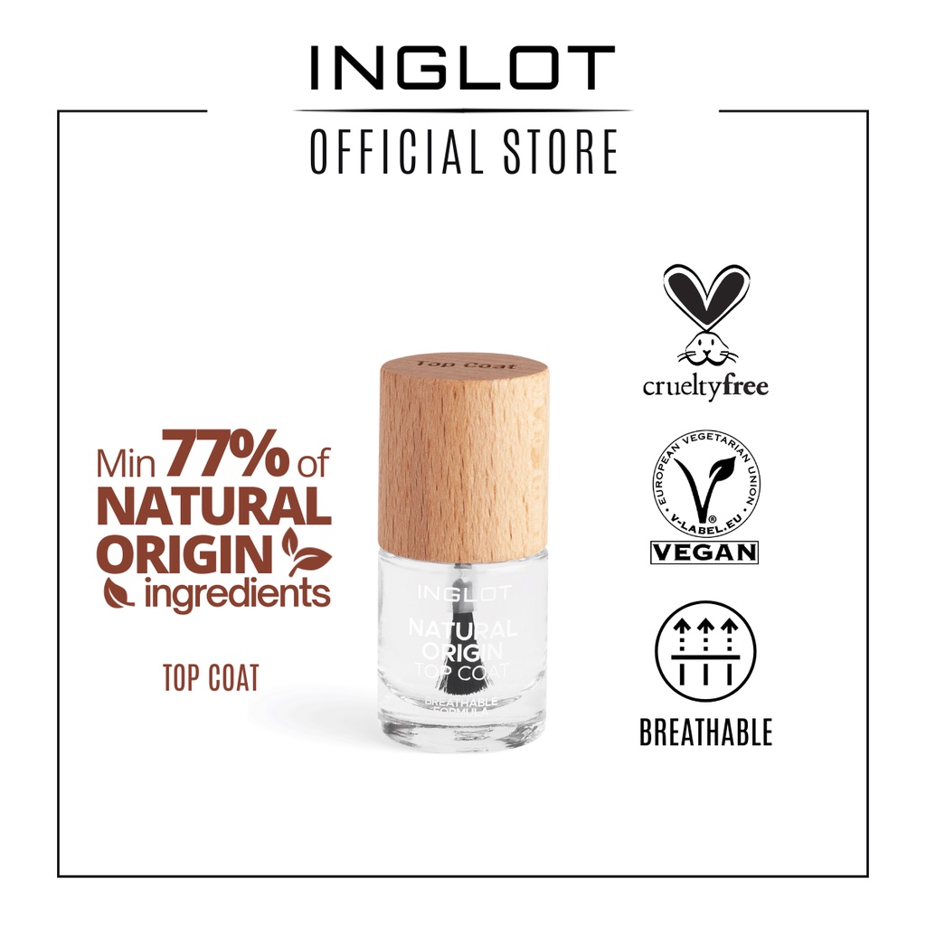 INGLOT Natural Origin Breathable Nail Polish Top Coat (指甲油, Perwarna ...