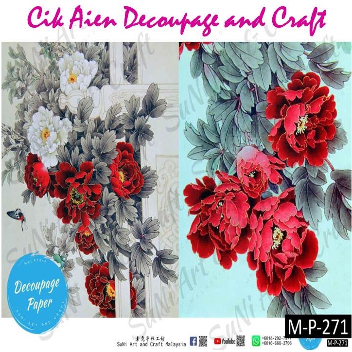 SuNi Art and Craft Chinese Motive & Variety of Flower Series Decoupage ...