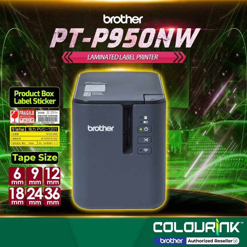 Brother P-Touch PT-P950NW Wi-Fi Portable Label Printer Cable Tag ...