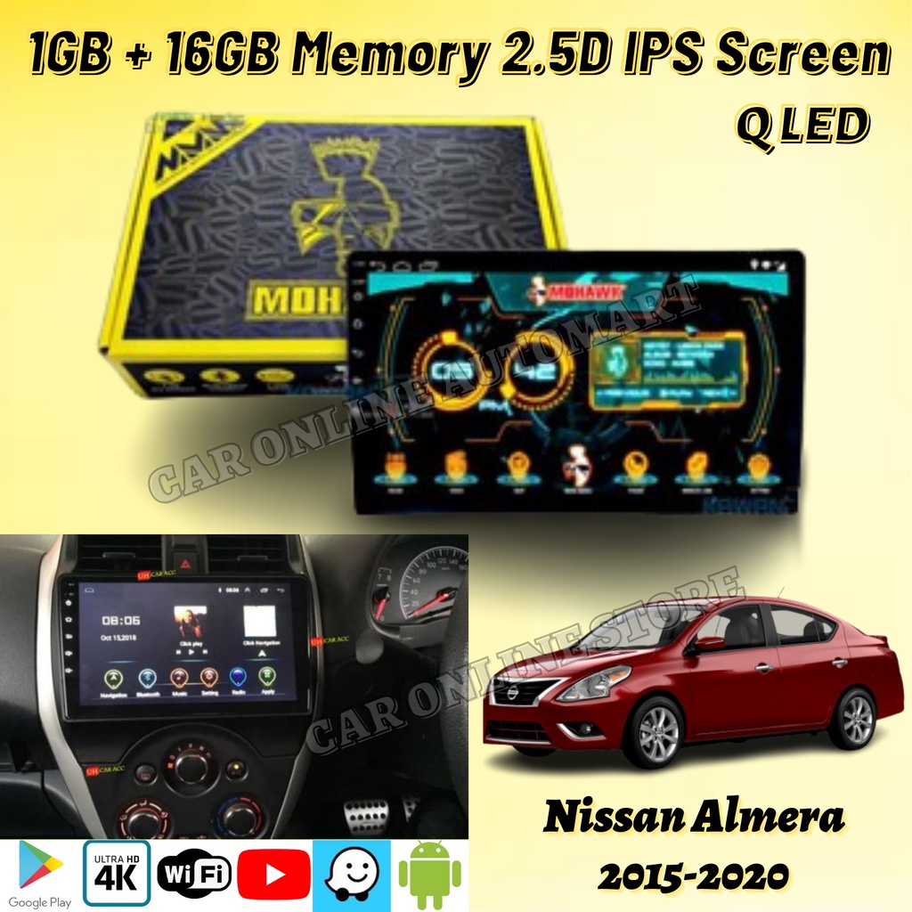 NISSAN ALMERA 2015-2020 ~ MOHAWK T3L MS SERIES Q-LED 1GB+16GB 4K ...
