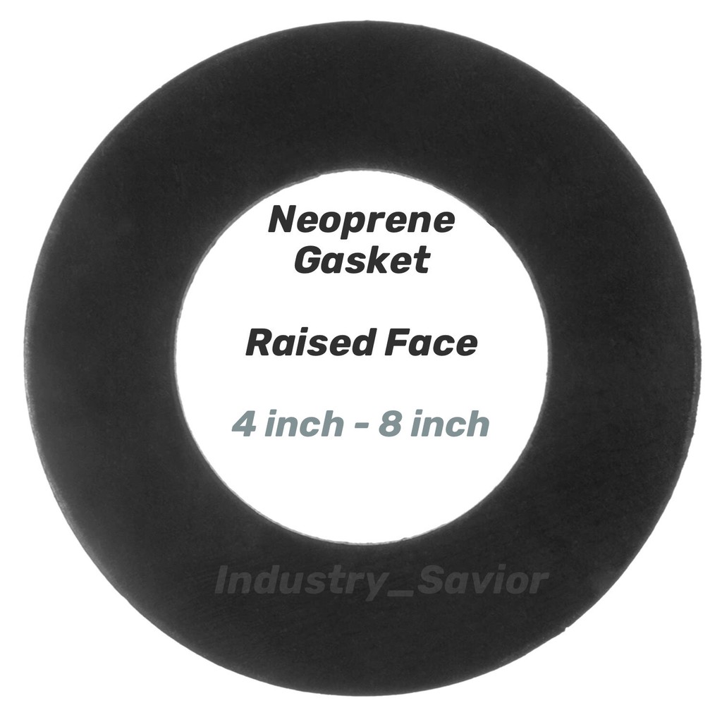 Neoprene Rubber Gasket Raised Face 3mm thickness flange 4 inch - 8 inch ...
