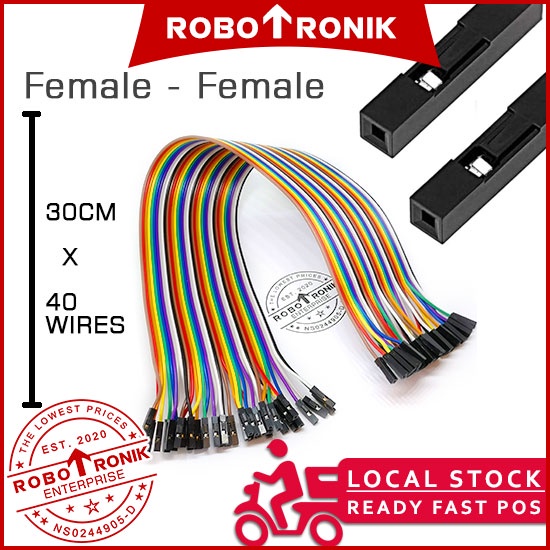 Female To Female | Jumper Wire Cable 40-Wires F-F - 10cm / 20cm / 30cm ...