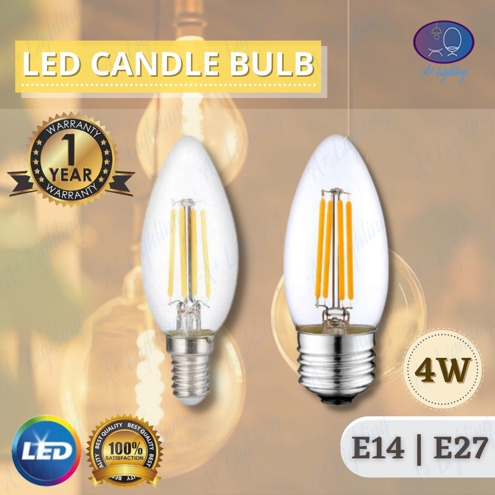 E14 E27 Screw 4W LED Candle Light Bulb C35 Edison Chandelier Filament Energy Saving Mentol Lampu ...