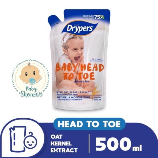 Drypers baby head to toe shampoo Refill pack 500ml | Shopee Malaysia