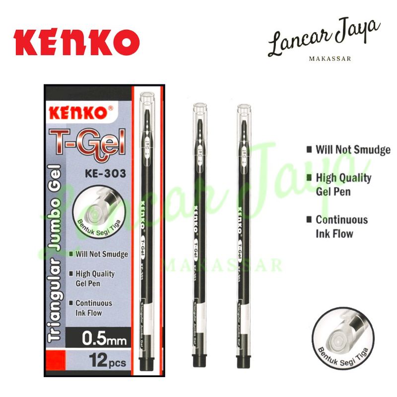 Kenko KE-303 T-gel gel pens 0.5mm (1pack/12pcs) | Shopee Malaysia
