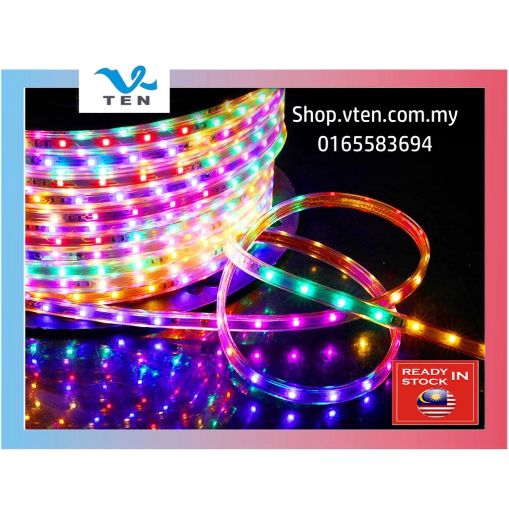🔥🇲🇾PROMO!!🔥Waterproof 240V 48LEDS RGB Marquee Running LED Strip Light ...