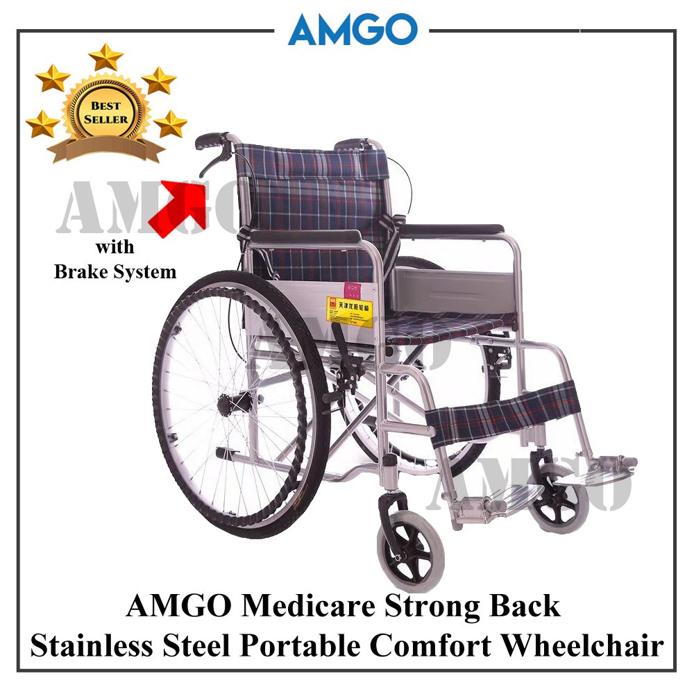 AMGO Premium Quality Folding Medical Wheel Chair / Wheelchair with Hand ...