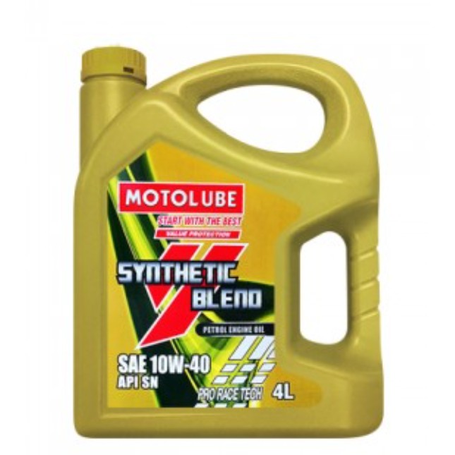 MOTOLUBE Synthetic Blend Engine Oil SAE 10W-40 API SN Pro Race Tech 4L | Shopee Malaysia