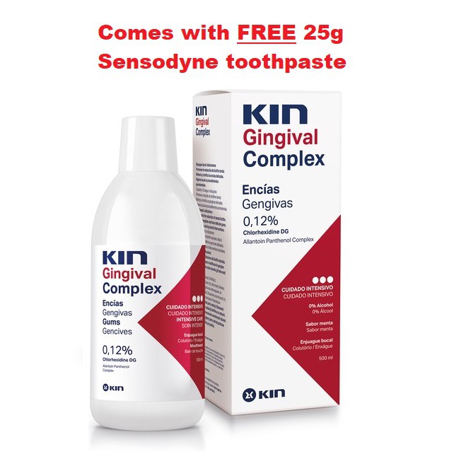Kin Gingival Complex Mouthwash Chlorhexadine 0.12% 250ml BONUS FREE ...
