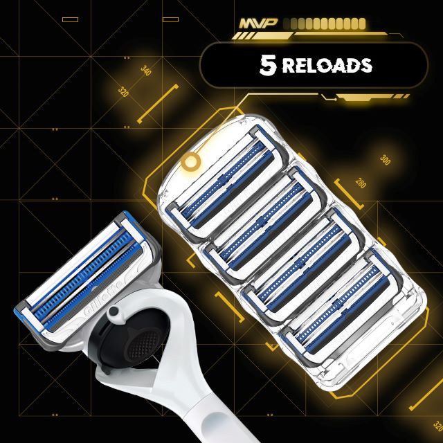 Gillette Limited Edition MVP Set 1 Razor Handle + 5 Blades + Razor ...