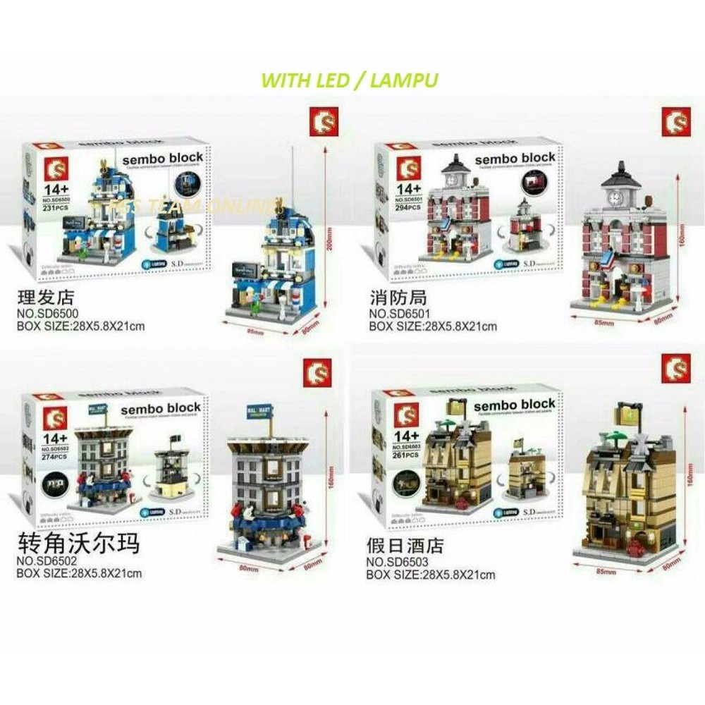 Sembo Building Street Block Set SD6500-6503 *4 Boxes* (With LED ...