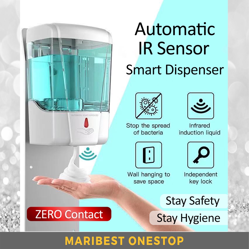 700ml Automatic Liquid Soap Dispenser Touchless Wall Mounted Battery ...