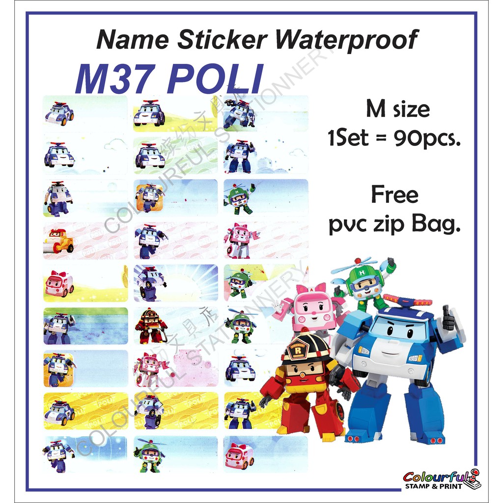 NAME STICKER POLI ROBOT CAR (WATERPROOF) (READY STOCK) | Shopee Malaysia