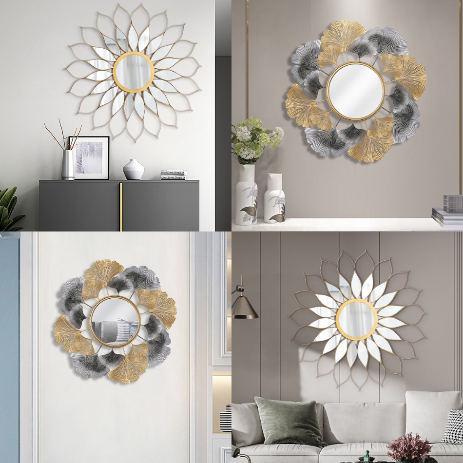 Wall Art Decor Frame Iron Wall Deco Mirror Wall Deco Cermin Hiasan ...