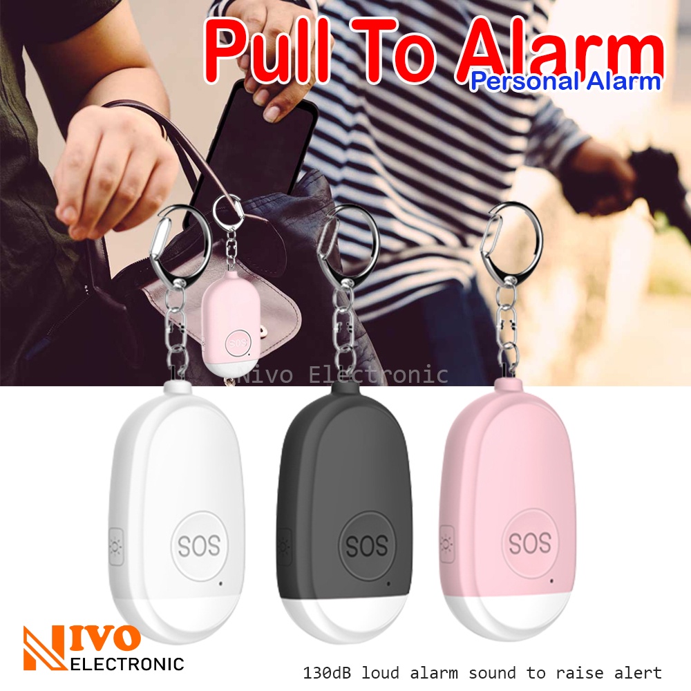 Personal Alarm SOS Alert Panic Button & LED Light 130dB Self Defense ...