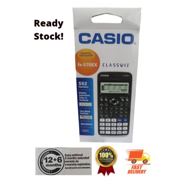 Casio Scintific Calculator Classwiz FX-570EX (ORIGINAL*WARRANTY*READY ...